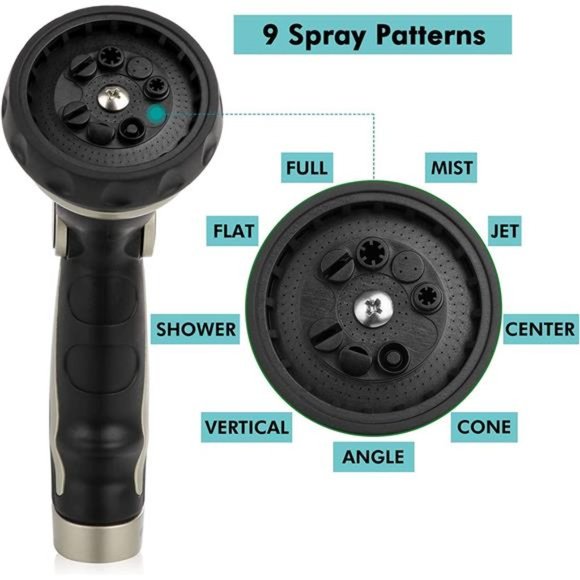 Other | Hose Nozzle Heavy Duty Metal Water Hose Sprayer For Garden 9 ...